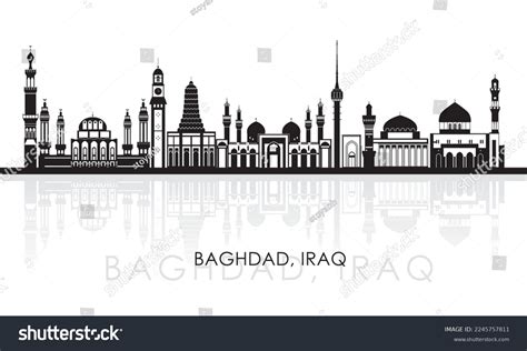 Silhouette Skyline Panorama City Baghdad Iraq Stock Vector Royalty