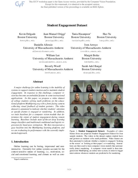 Pdf Student Engagement Dataset
