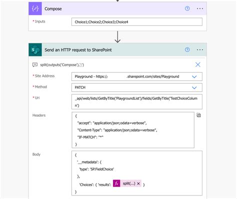 update available choices in a sharepoint choice field with power automate