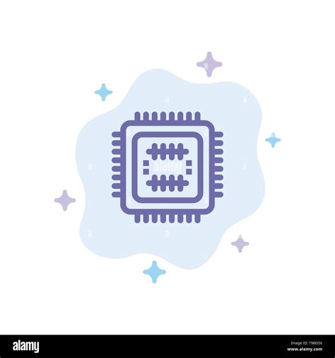 System Tech Technology Cpu Blue Icon On Abstract Cloud Background