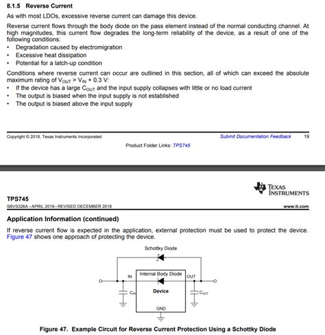 Tps745 Is Ldo Possible To Handle Small Amount Of Positive Voltage Sink Current Power