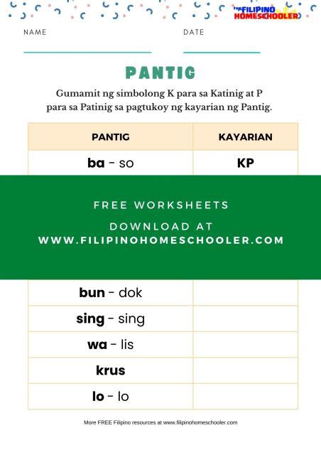 Pantig — The Filipino Homeschooler