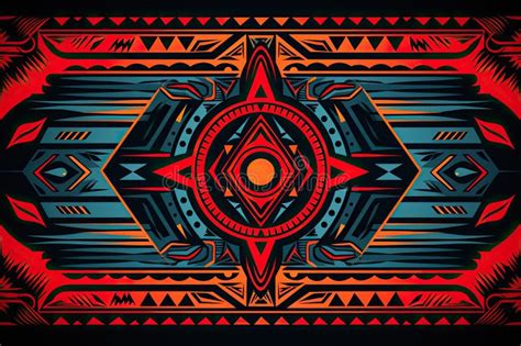 A Colorful Abstract Indigenous Pattern Stock Illustration
