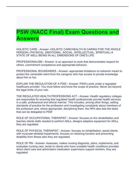 Psw Nacc Final Exam Questions And Answers 2024 Nacc Psw Stuvia Us