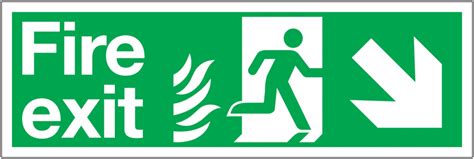 Fast UK Delivery ISO Approved Fire Exit Right Signs Seton