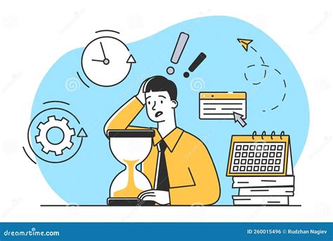 Deadline At Work Stock Vector Illustration Of Discipline