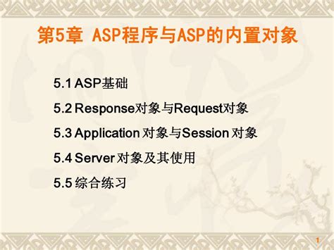 第5章 asp程序与asp的内置对象 word文档在线阅读与下载 无忧文档