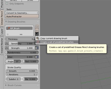 Brush Selector Of Grease Pencil Basics Interface Blender Artists