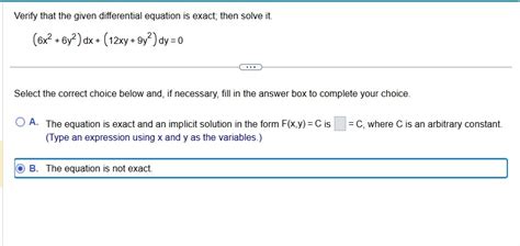 Solved Verify That The Given Differential Equation Is