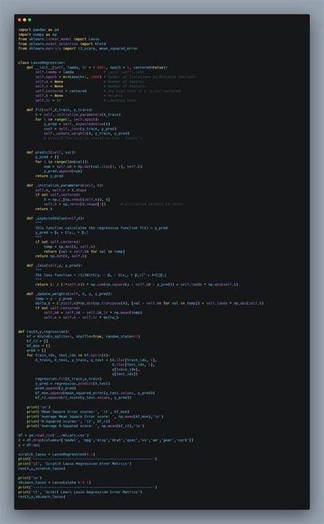 Rozell Dixon Mse On Linkedin Machinelearning Lassoregression Python Machinelearning