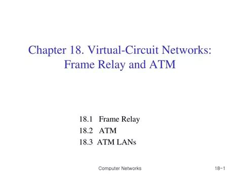 Ppt Chapter 18 Virtual Circuit Networks Frame Relay And Atm