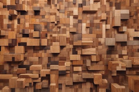 Premium Photo Texture Wall Made With Wood Cube