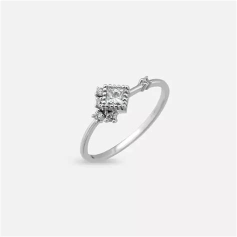 030 Ct Princess Cut Diamond White Gold Ring