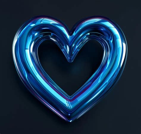 Premium Photo Blue Heart On A Dark Background 3d Rendering 3d Illustration