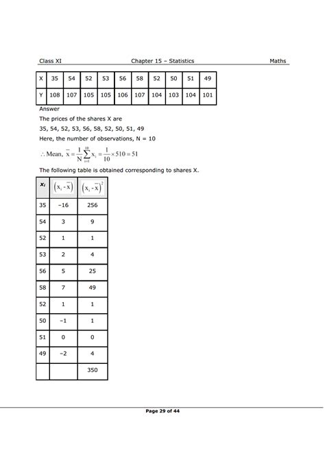 Ncert Solutions For Class 11 Maths Chapter 15 Statistics
