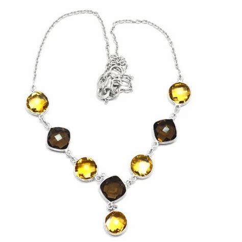 Citrine 925 Sterling Silver Necklace At Best Price In Jaipur