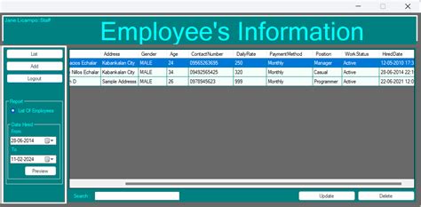 Employee Management System Project In Vb Net And Database