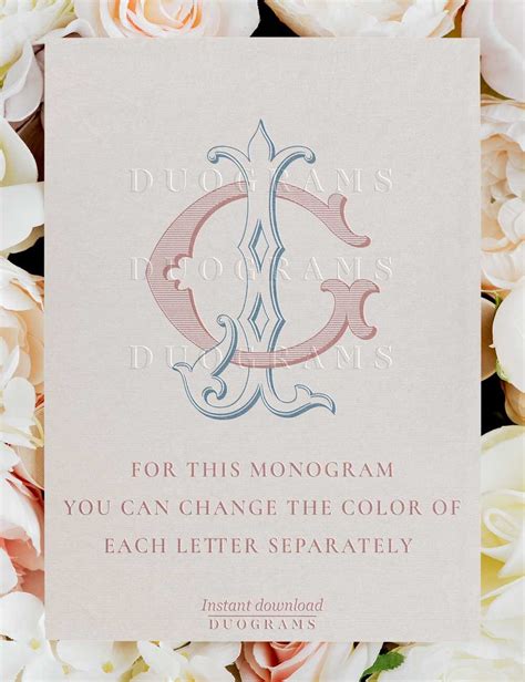 Gj Jg Vintage Wedding Monogram Logo Designs Svg Digital Download G J Etsy