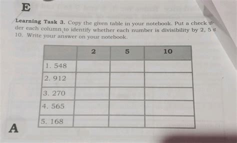 Learning Task Copy The Given Table In Your Studyx