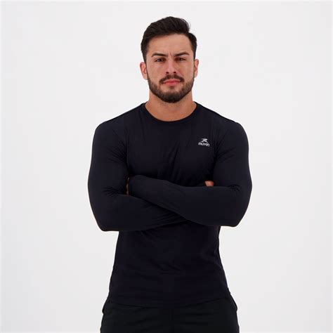 Camiseta Muvin Performace Manga Longa Preta Futfanatics