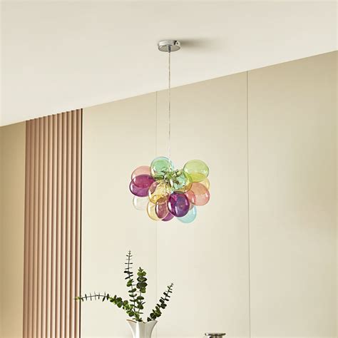 Lucande Hanglamp Diborah Ø 40 Cm Kleurrijk Glas G9 Lampen24 Be