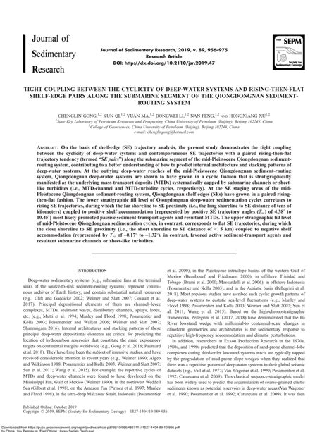 Pdf Tight Coupling Between The Cyclicity Of Deep Water Systems And