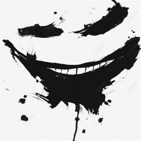 잉크 검정 모양 얼굴 미소 그런지 브러시 뇌졸중 Png 일러스트 및 이미지 에 대한 무료 다운로드 Pngtree