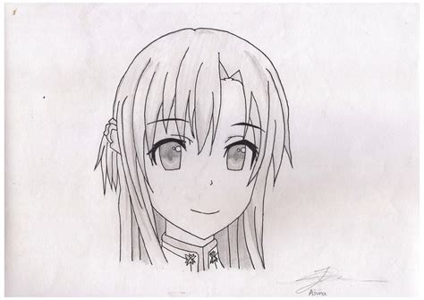 Anime Drawing Asuna Sword Art Online By Aesges On DeviantArt