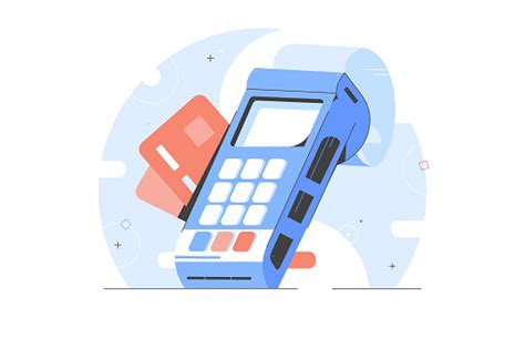 카드가있는 은행 단말기 Nfc 결제 장치 그림 처리 영수증이 있는 Pos 단말기 큰 종이 영수증 쇼핑 개념입니다 은행 결제 장치 아이콘입니다 비접촉식 결제 구매 통화에 대한