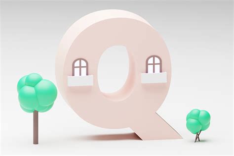 3d 알파벳 회색 배경에 작은 집으로 만든 글자 모양 3d 렌더링 문자 Q 3차원 형태에 대한 스톡 사진 및 기타 이미지 3차원 형태 강철 개념 Istock