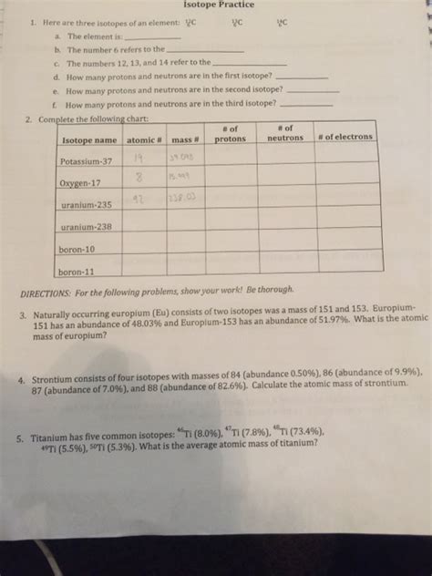 Solved Here Are Three Isotopes Of An