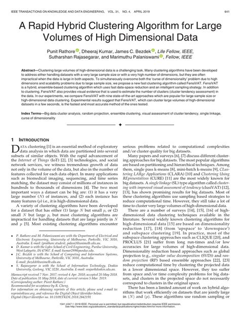 A Rapid Hybrid Clustering Algorithm For Large Pdf Cluster Analysis Sampling Statistics
