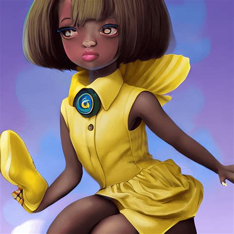 Digital Painting Of 3d Beautiful Girl In Yellow Dress · Creative Fabrica