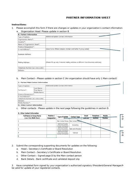 Partner Information Sheet Pdf