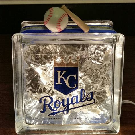 Kansas City Royals Lighted Glass Block Nightlight And Decoration