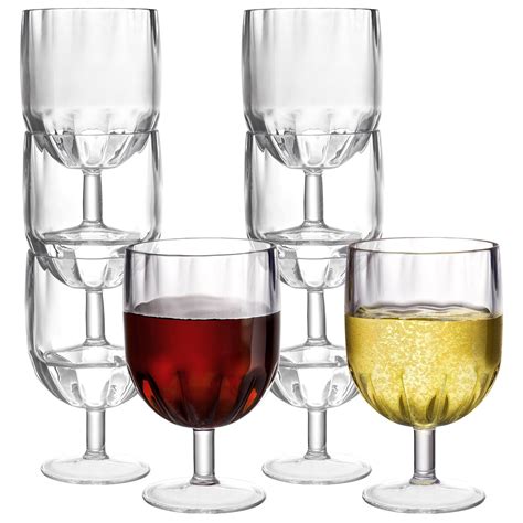 Suwimut Set Of 8 Unbreakable Plastic Wine Glasses 12 Oz