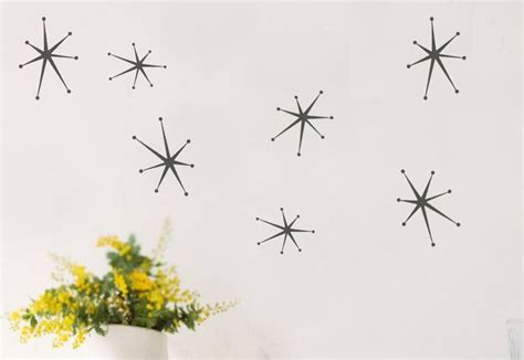 30 Atomic Starburst Wall Pattern Stickers Wall Decals Geometric Shape Design Young Scientist