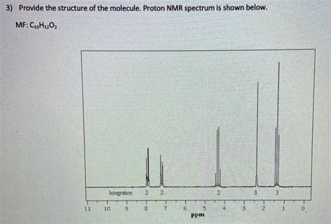 Solved 3 Provide The Structure Of The Molecule Proton Nmr