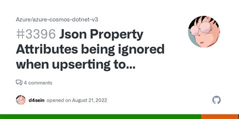 Json Property Attributes Being Ignored When Upserting To Container