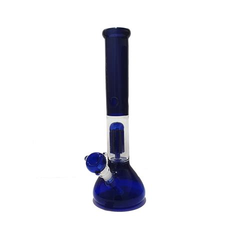Glass Bong Blue Single Perculator Bhika Imports