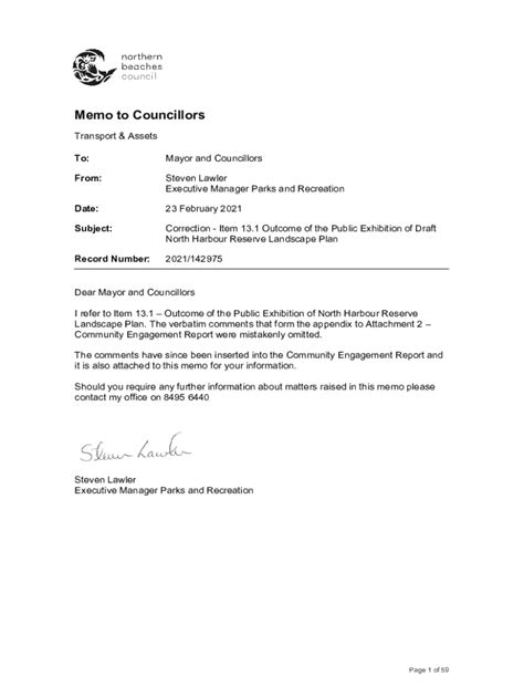 Fillable Online Memo All Councillors Correction To Item 173