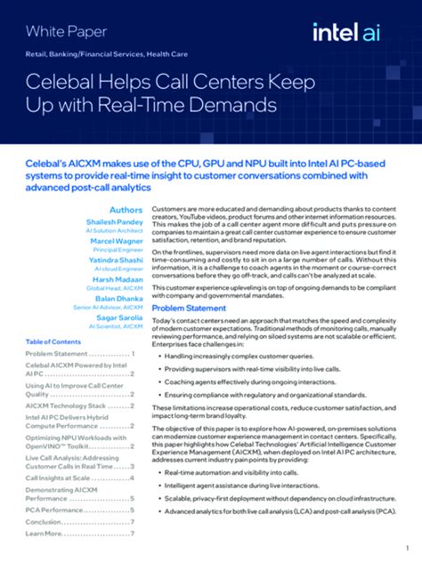 Document Library Reference Architectures White Papers Solutions Briefs Intel® Industry