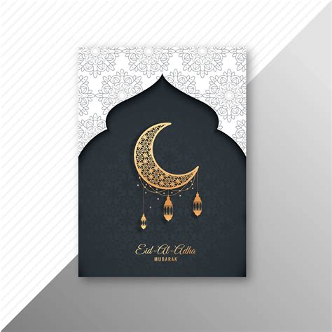 Eid Al Adha Mubarak Crescent Moon Card Design 1234263 Vector Art At