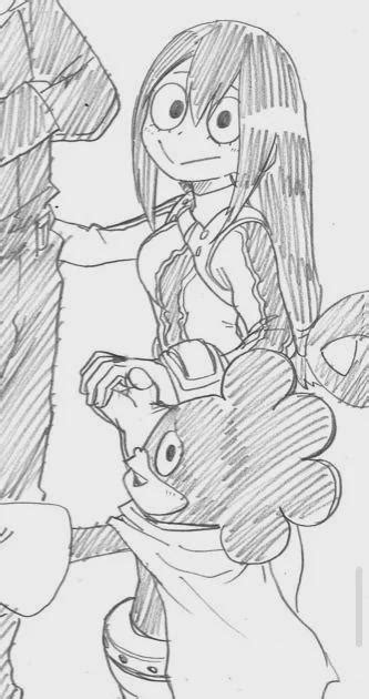 Tsuyu And Mineta Sketch By Horikoshi Rchurchoffroppy