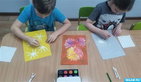 Конспект занятия по рисованию ватными палочками на тему «Цветы в