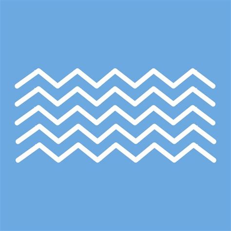 青い背景の海の波のアイコン プレミアムベクター