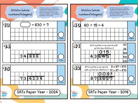 Year 6 Sats Arithmetic Questions By Topic Division 20152025