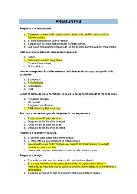 PREGUNTAS MENOPAUSIA Lilibeth Zambrano UDocz