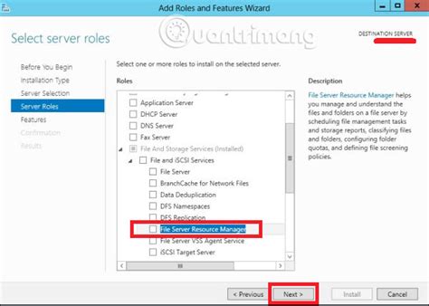 Cách cài đặt và mở File Server Resource Manager trong Windows Server 2012