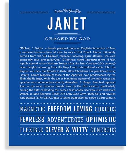 Once Upon A Timethe Name Janet Came To Be Our Personalized Art Print